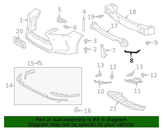 Genuine Fog Lamp Bezel for 2020-2021 Lexus Part# 52030-0E150 | Lexus OE ...