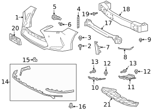 2020-2022 Lexus Front Spoiler 52102-0E020 | Lexus Parts Outlet