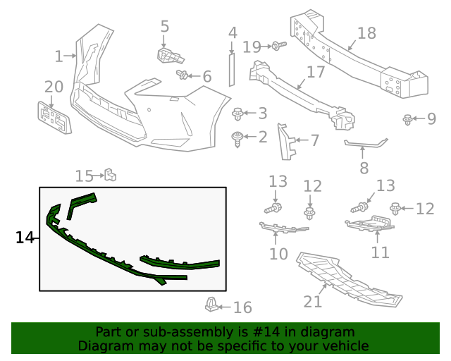 2020-2022 Lexus Front Spoiler 52102-0E020 | Lexus Parts Outlet