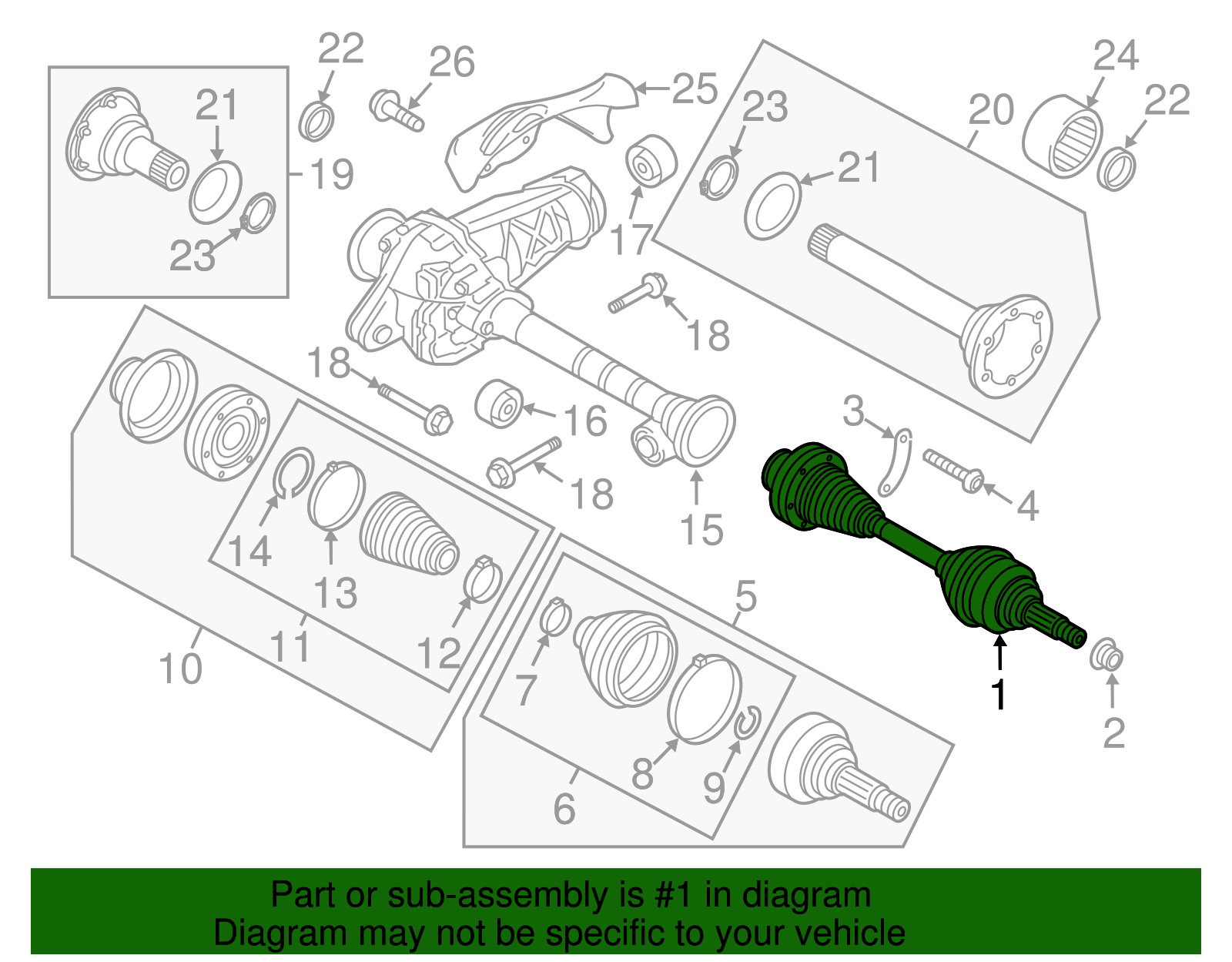 2015-2018 Porsche Cayenne Axle Assembly 958-349-038-02 | Sunset Porsche ...