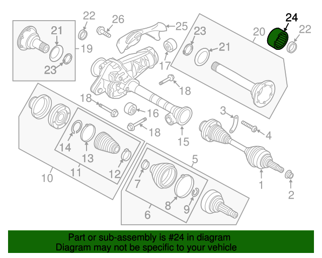 2011-2018 Porsche Cayenne Drive Axle Shaft Bearing 958-349-501-00 ...