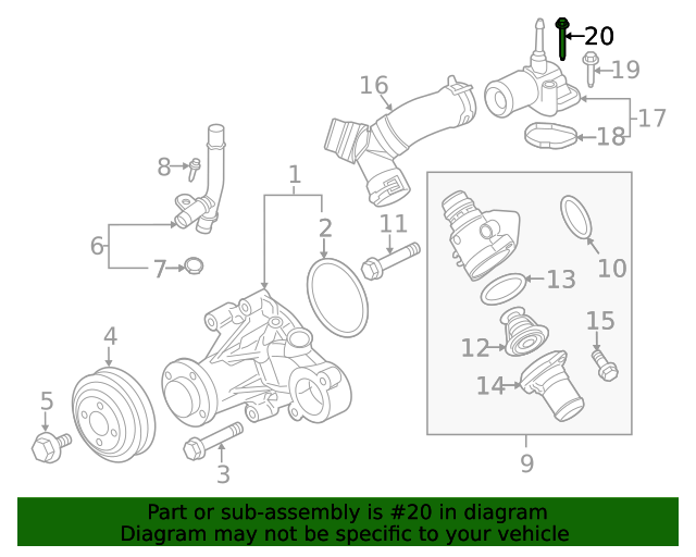 W716702-S437 - Engine Coolant Outlet Housing Bolt 2015-2024 Ford | Big ...
