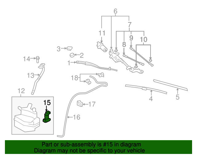 2003-2023 Nissan Washer Pump 28920-AR000 | Parts for Nissans