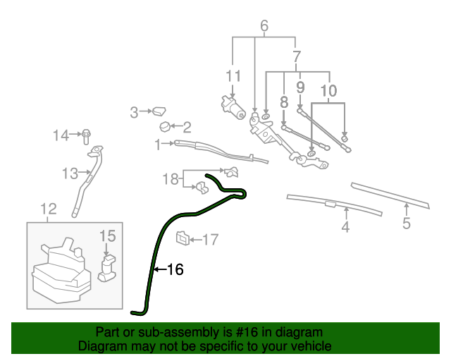 1995-2020 Nissan Washer Hose B7461-89910 | TascaParts.com