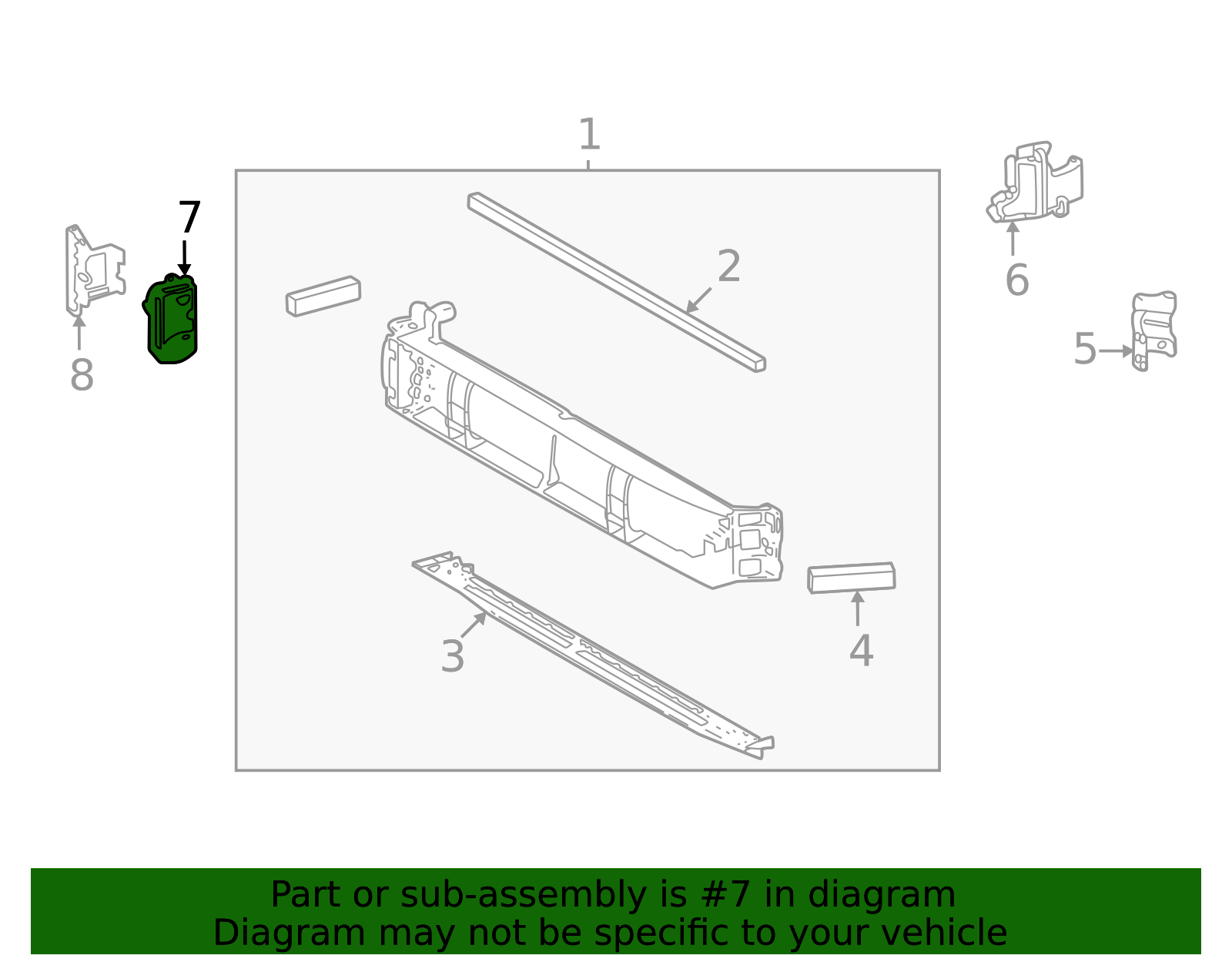 88940-12061 - Radiator Support Air Deflector Actuator - 2020-2022 ...