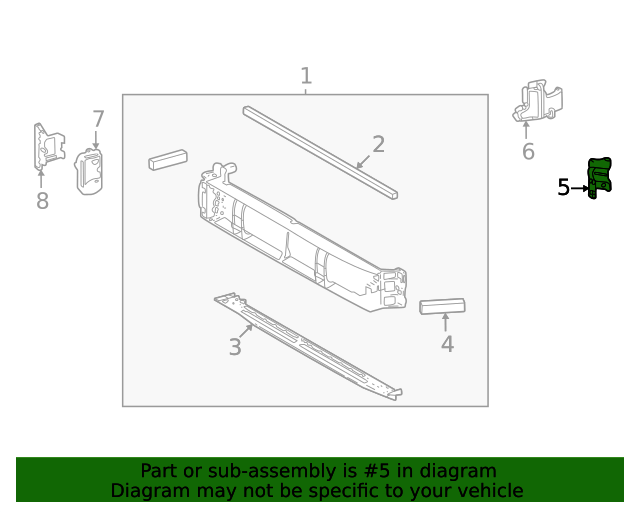 53188-0E010 - Shutter Assembly Mount Bracket 2021-2022 Toyota ...