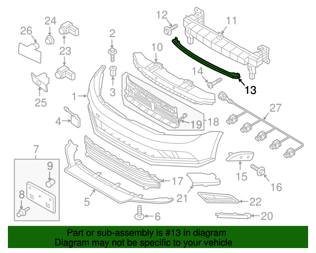 2015-2018 Volkswagen Jetta Lower Cross-Member 5C6-807-651 | vwpartscenter