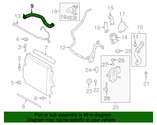 Genuine OEM Upper Hose Part# LR013681 Fits 2010-2013 Land Rover: Up To ...