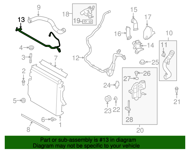 Genuine OEM Overflow Hose Part# LR013687 Fits 2010-2013 Land Rover: Up ...