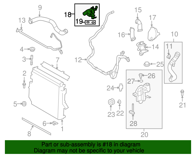 2010-2013 Land Rover Water Outlet LR018275 | OEM Parts Online