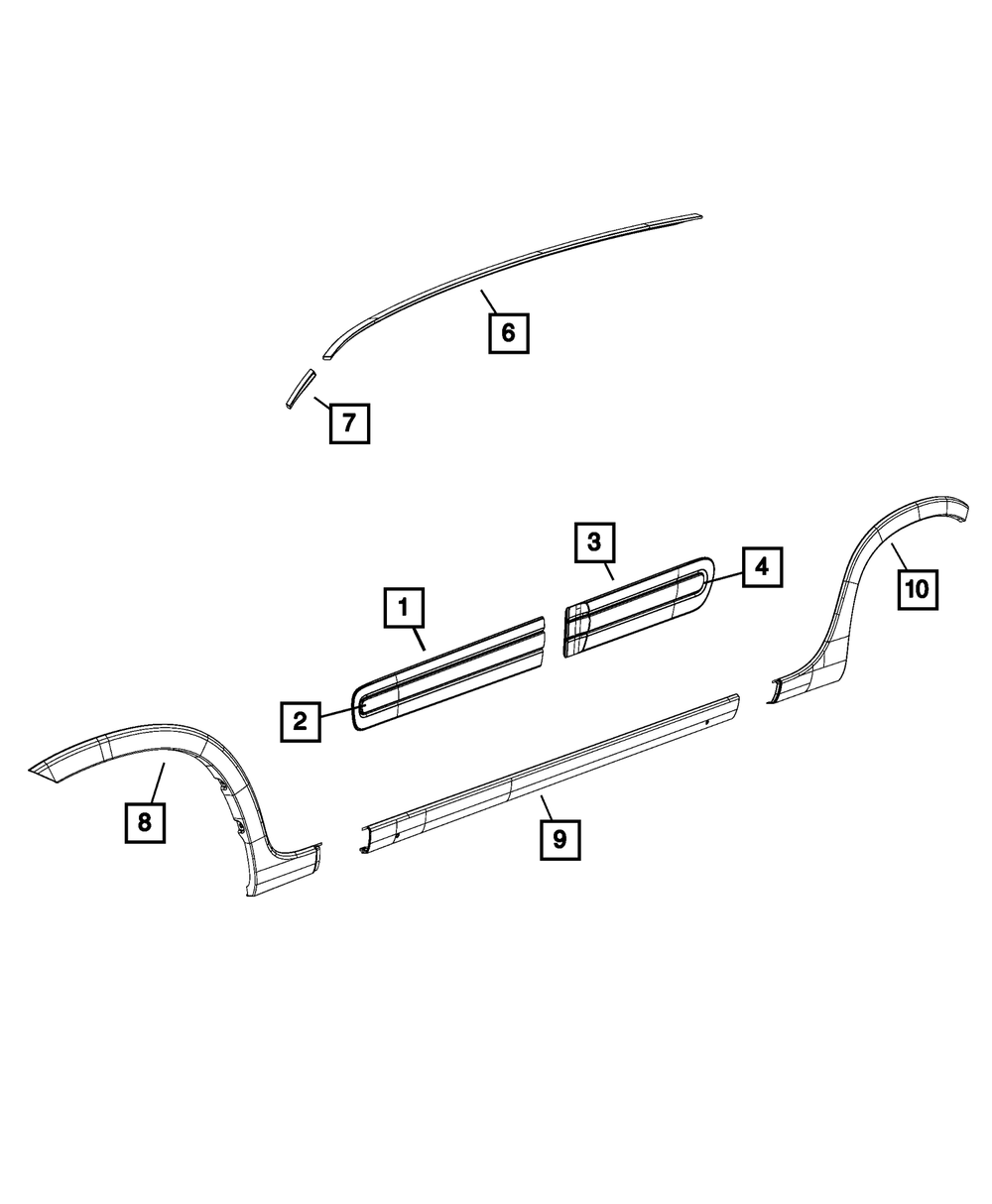 2018-2019 Fiat 500L Roof Molding, Right 6CW54TZZAA | My Mopar Parts