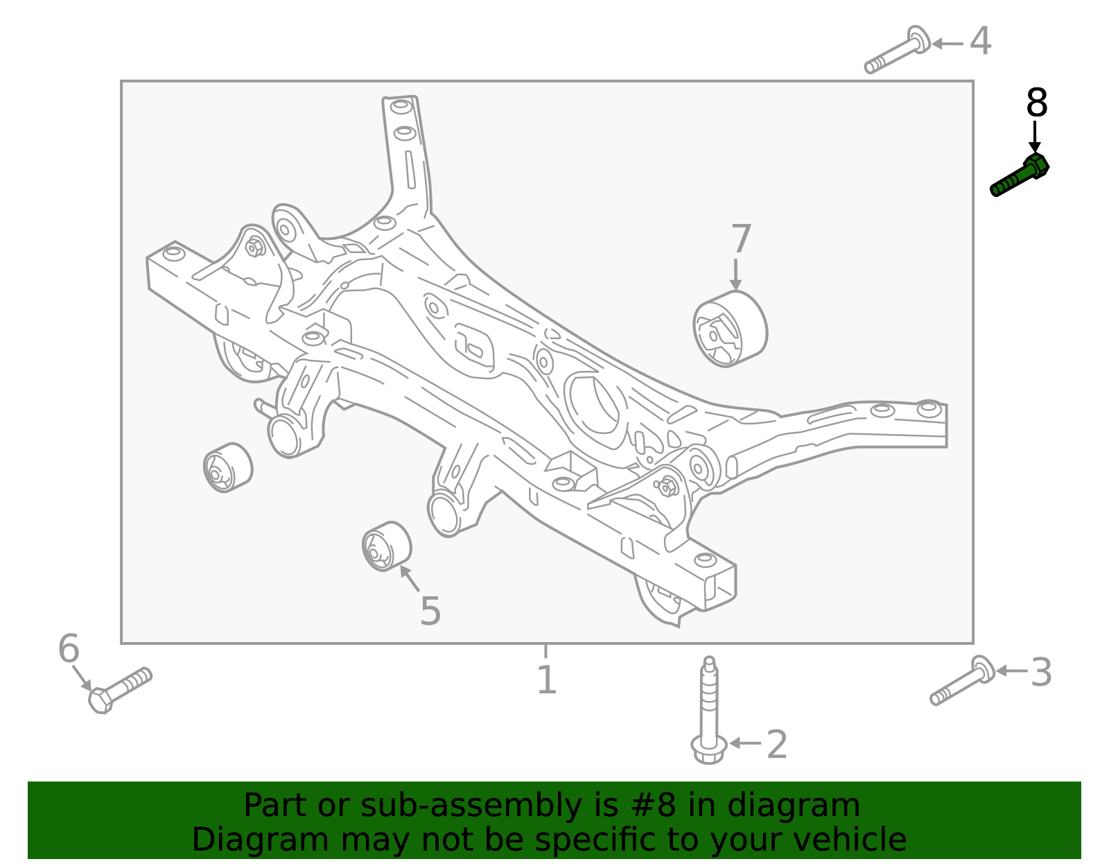 2010-2025 Hyundai Suspension Cross-Member Assembly Bolt 21791-3W000 ...