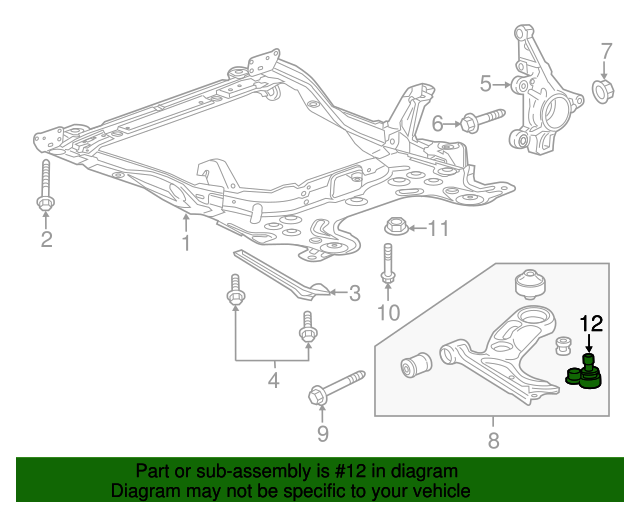 2012-2018 Chevrolet Sonic Steering Knuckle Lower Ball Stud Kit 95907943 ...