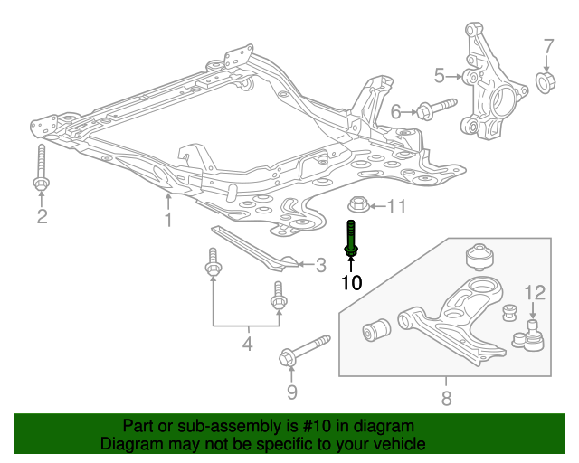 11571246 - Lower Control Arm Rear Bolt - 2012-2023 GM | Kipp Scott GM Parts