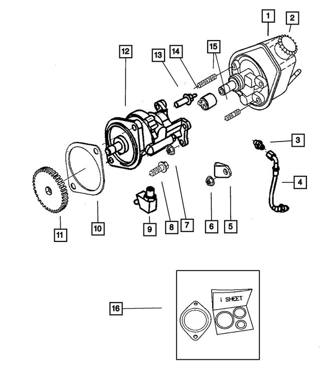 2001-2002 Dodge Vacuum Pump Seal Kit 5140342AA | Mopar eStore
