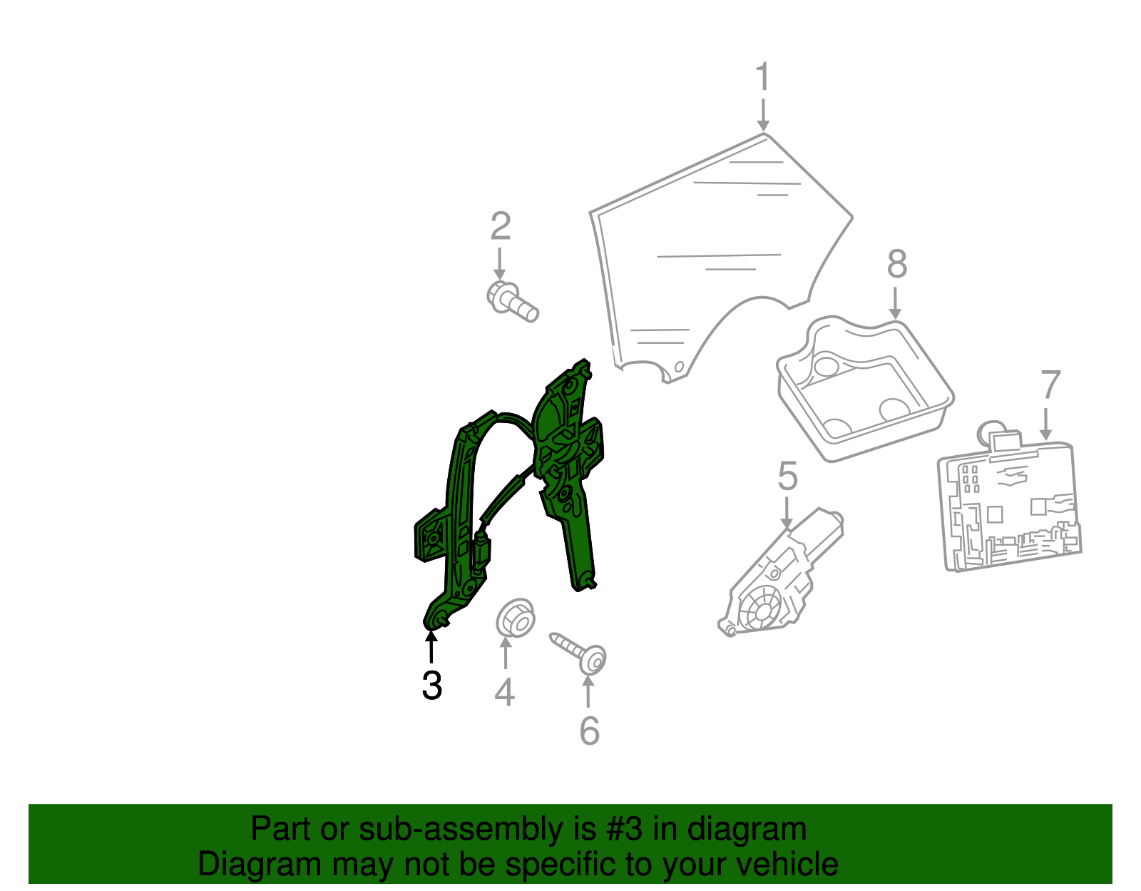 2012-2018 Audi Window Regulator 4G8-839-461-C | Audi USA Parts