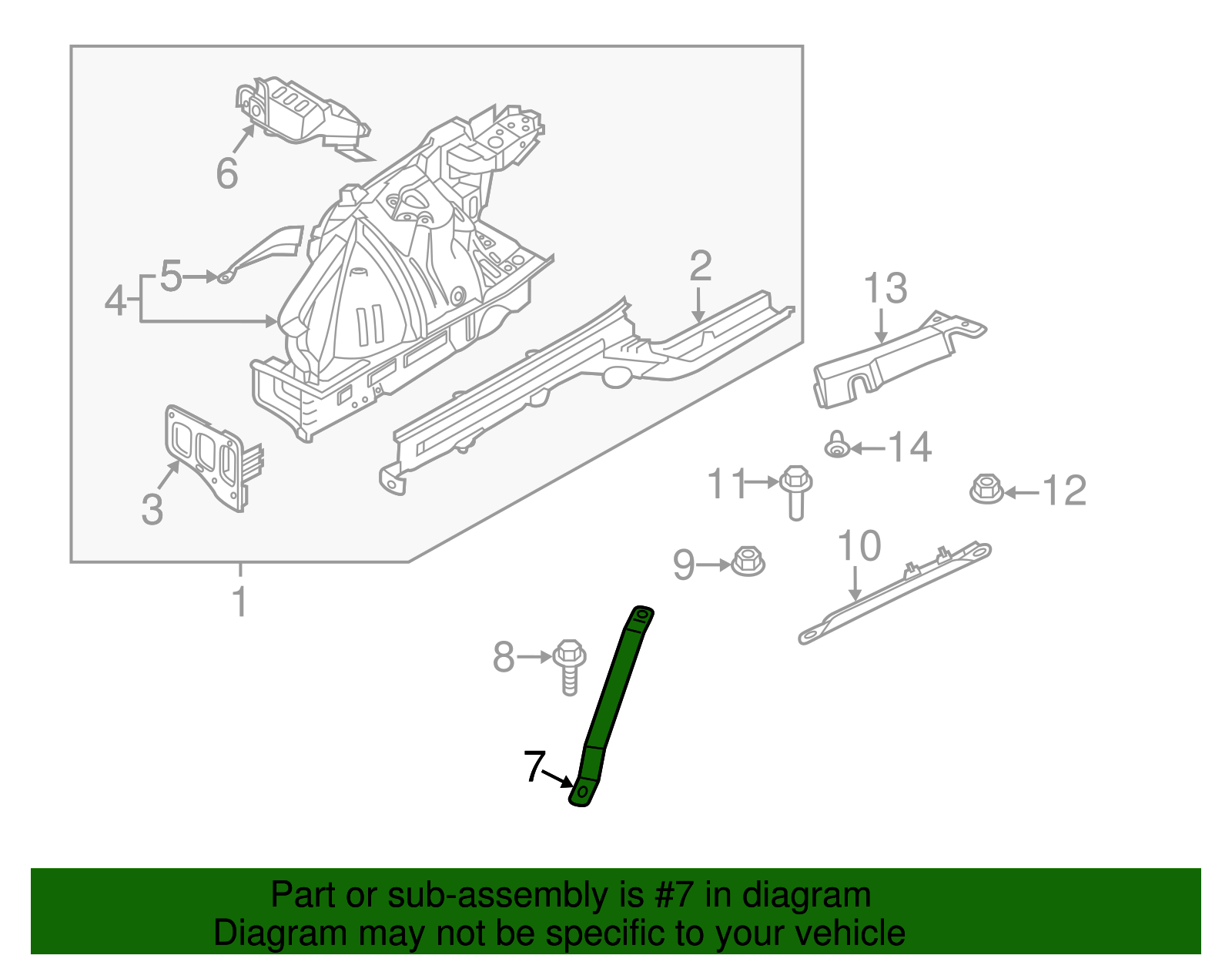 66882-J5000 - Front Brace 2018-2023 Kia Stinger | Kia.Parts Store