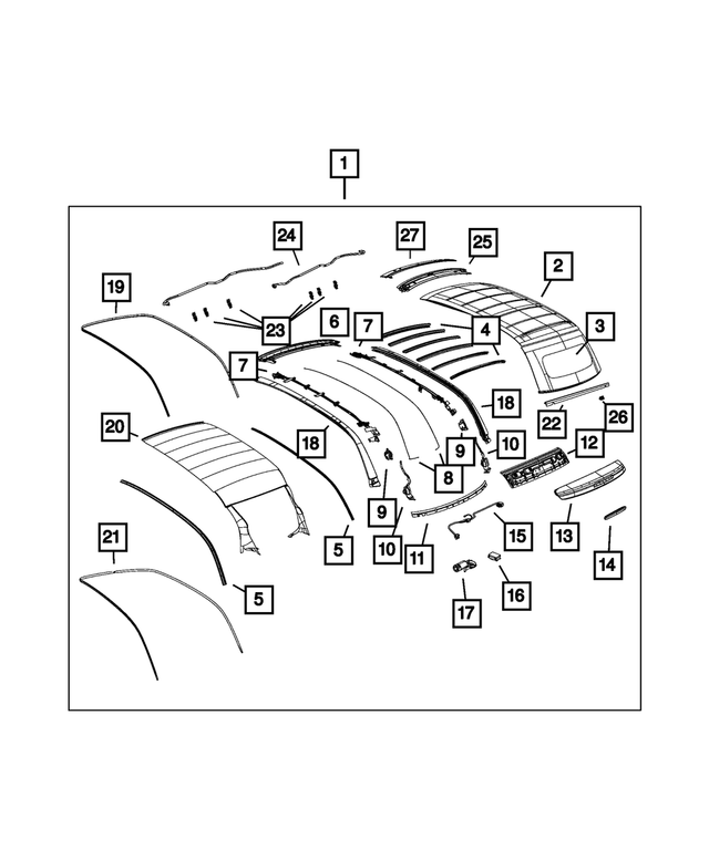 2012-2015 Fiat 500 Folding Top Module 68140789AA | OEM Parts Online