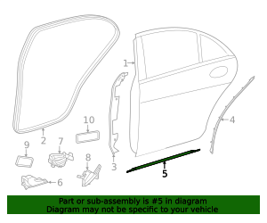 223-730-49-00 - Lower Weather-Strip 2021-2023 Mercedes-Benz | Mercedes ...