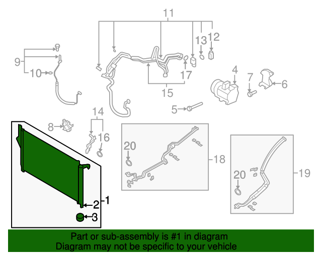 2007-2009 Hyundai Santa Fe Condenser 97606-2B000-AS | OEM Parts Online