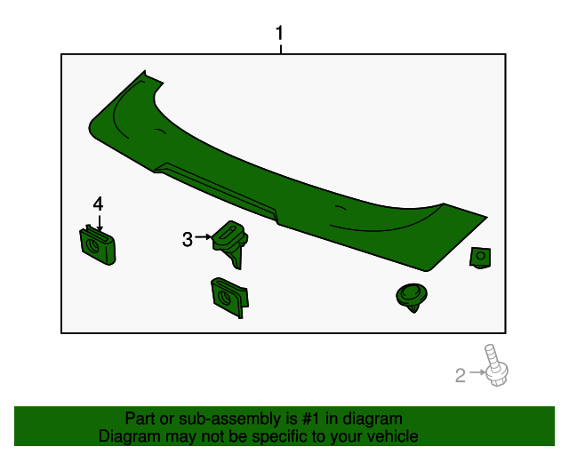 74900-TP6-A01ZR - Garnish Assembly, Tailgate Spoiler *BG62M* (New ...