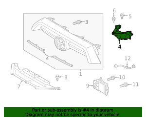53115-35060 - Grille Bracket - 2020-2023 Toyota 4Runner | OEM Genuine ...