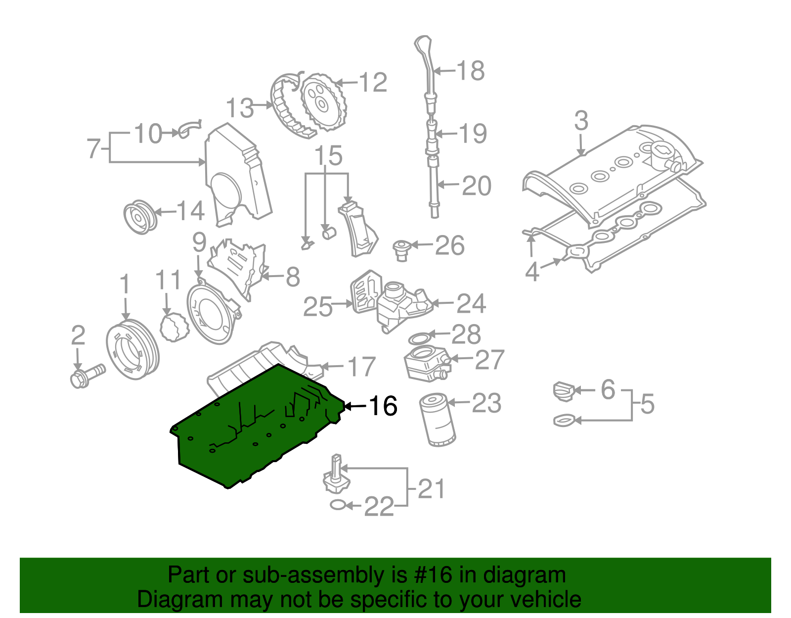 06A-103-601-AP - Oil Pan 2004-2005 Volkswagen | Volkswagen Parts Catalog