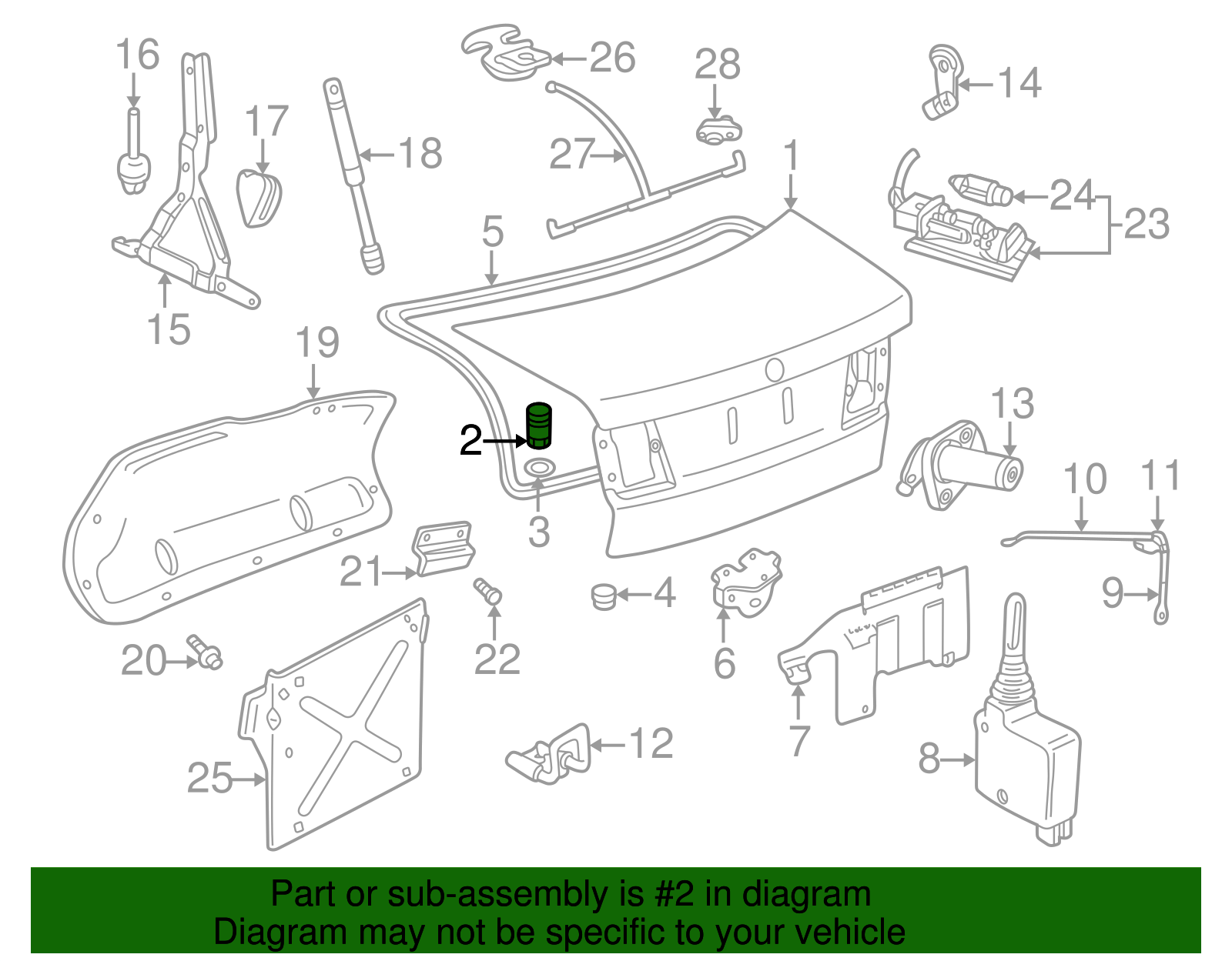 Genuine Trunk Rubber Buffer for 1999-2009 Saab | Part# 4851374 | Over ...