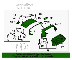 2013-2015 Mazda MX-5 Miata Retractable Hard Top NG91-R1-610M-PZ ...