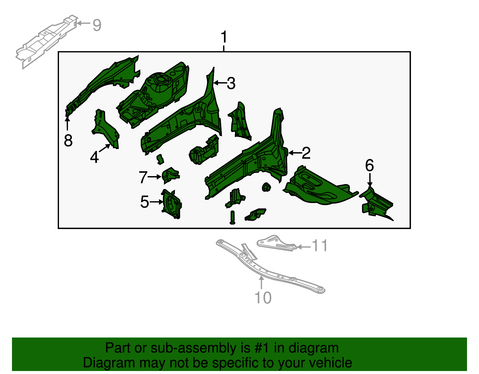 BV6Z-16055-B - Apron/Rail Assembly 2016-2018 Ford Focus | Ford OEM ...