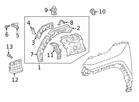 Structural Components & Rails for 2021 Toyota RAV4 | Toyota Parts Center