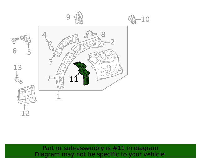 2019-2024 Toyota Inner Reinforced 53703-0R030 | Toyota Parts Center