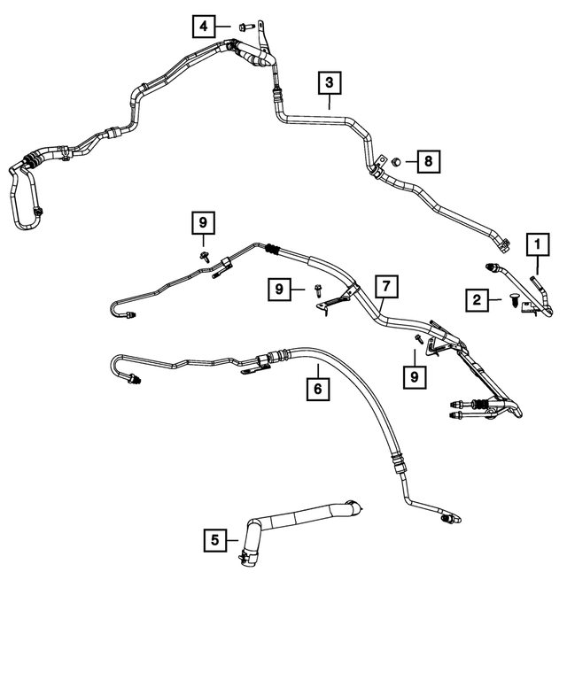 2011-2017 Jeep Compass Power Steering Return Hose And Cooler 5154511AJ ...