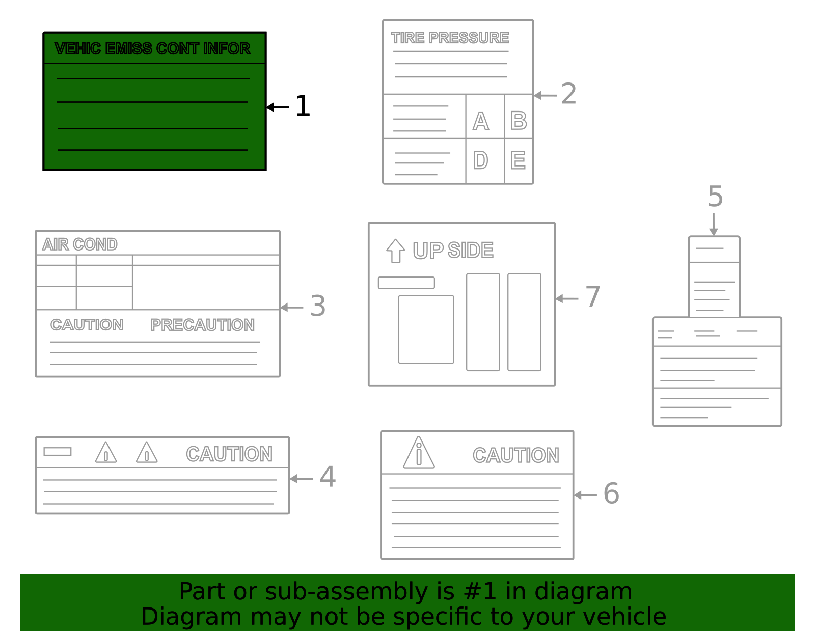 2020 Nissan Emission Label 14805-5EA0A | Kline Nissan