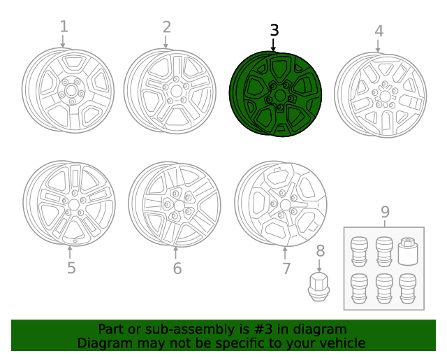 6KC891ALAA - Aluminum Wheel - 2020 2021 Jeep Gladiator | Mopar Parts Canada