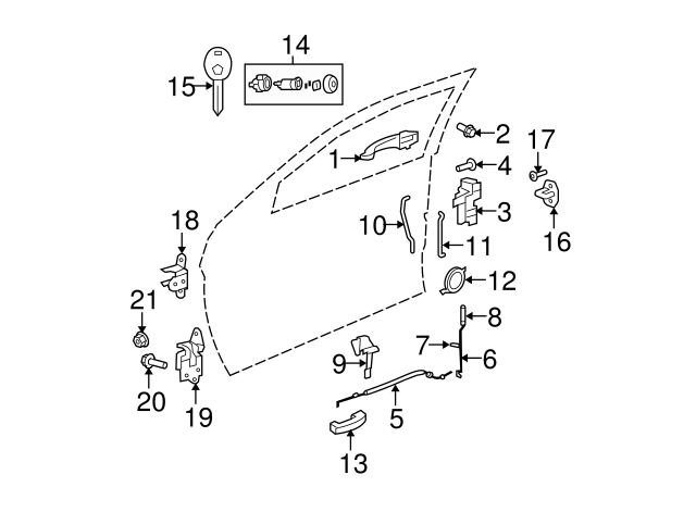 2005-2019 Fiat Handle, Outside Screw 6508074AA | TascaParts.com