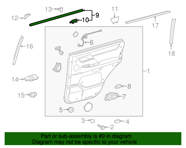 2008-2021 Lexus LX570 Belt Weather-Strip 68173-60050 | OEM Parts Online