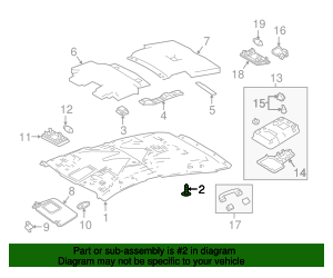2017-2023 Toyota Headliner Clip 90467-05168-E0 | Toyota Parts Center