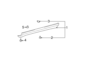 2002-2021 Toyota Ground Effects Kit, Clip -Rocker Panel Moulding #2 ...