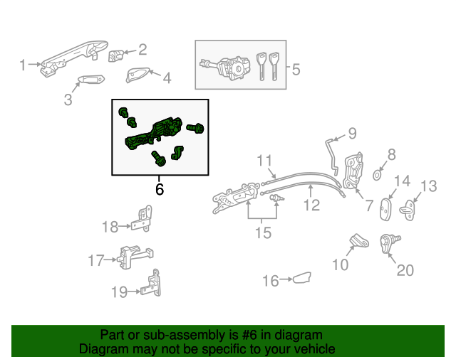 2015-2023 Lexus Exterior Door Handle Base 69202-0E020 | AutoNationParts.com