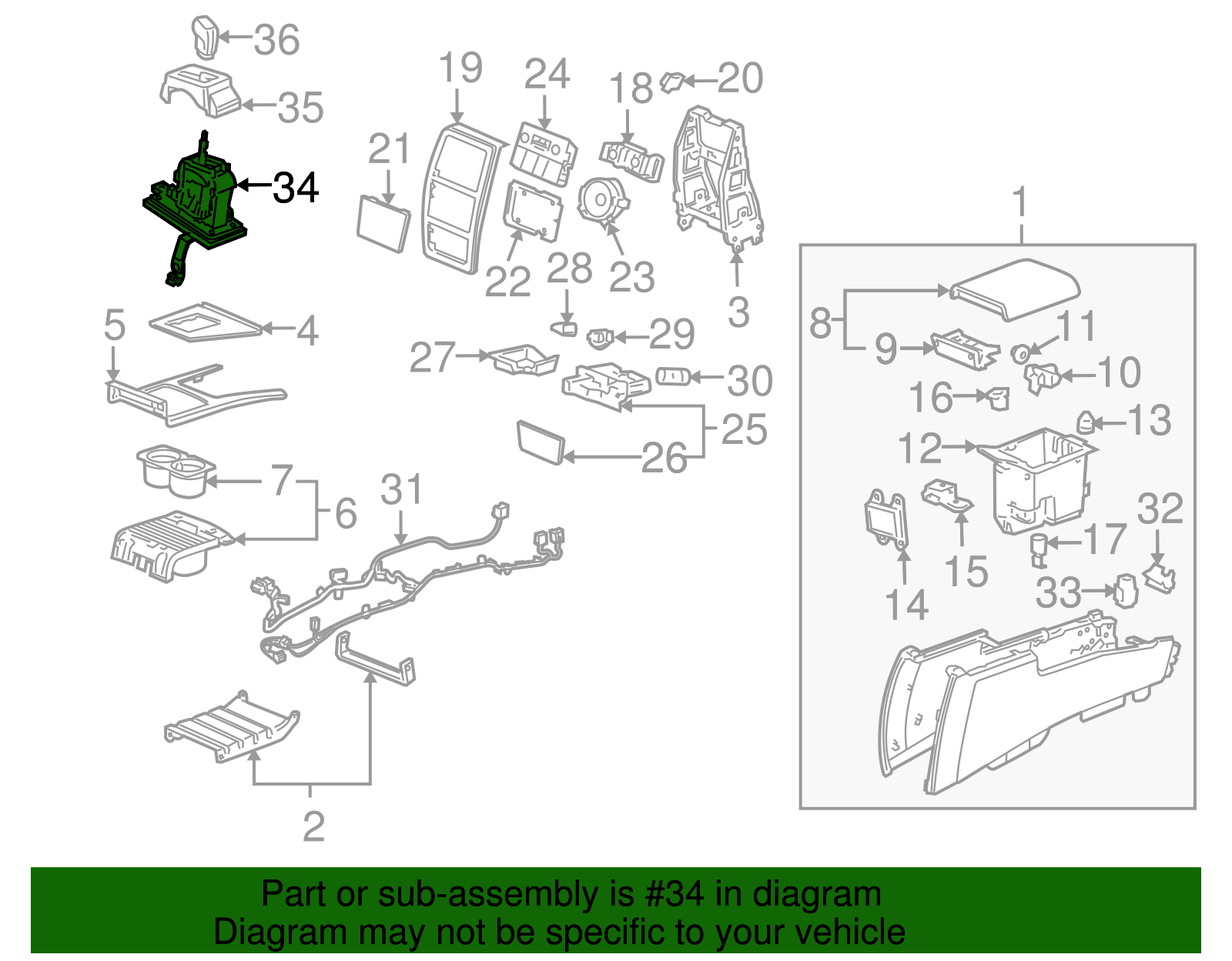 2008-2011 Cadillac STS Automatic Transmission Shift Lever Assembly ...