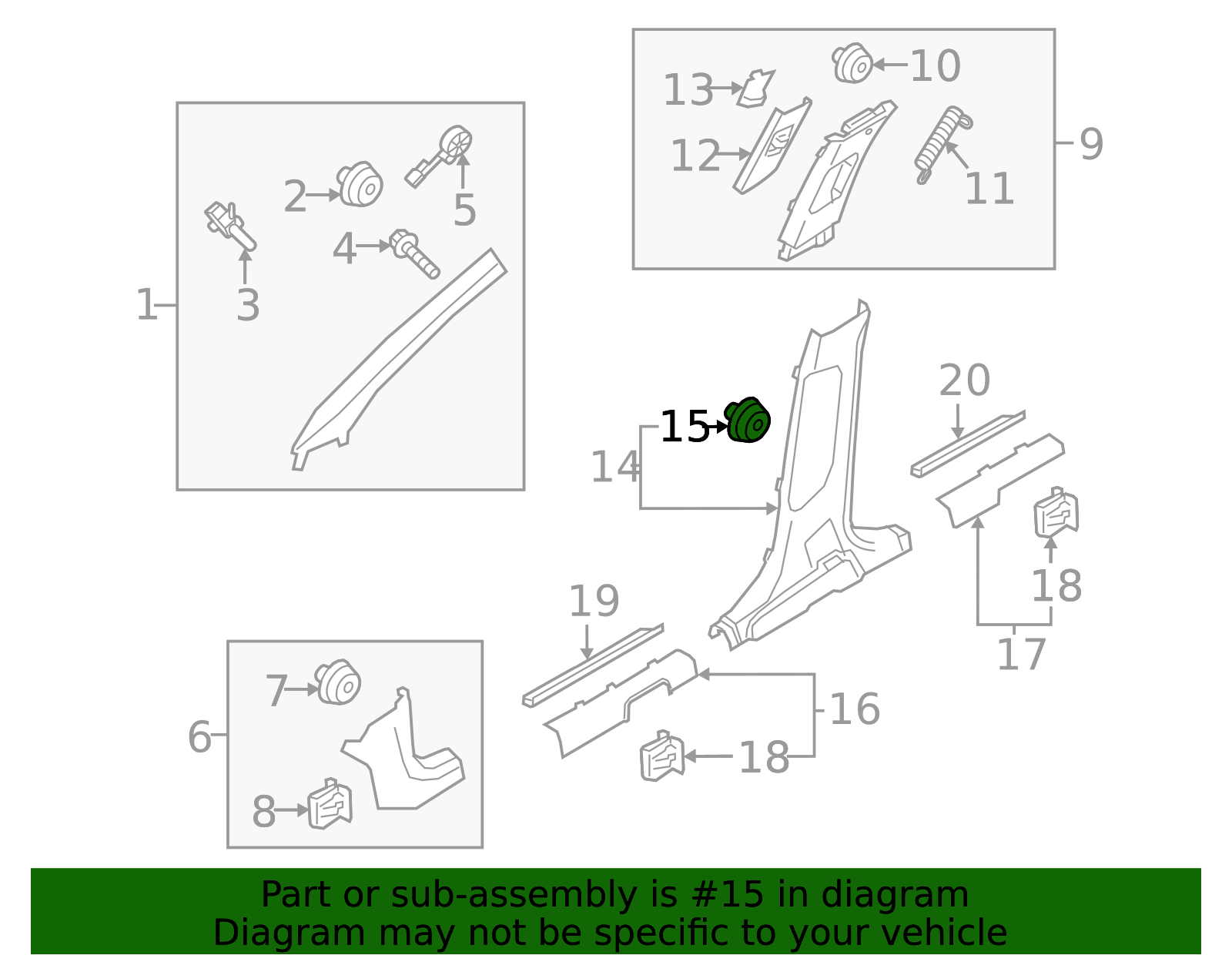 82315-33020 - Lower Center Pillar Trim Fastener 2001-2025 Kia | Kia ...