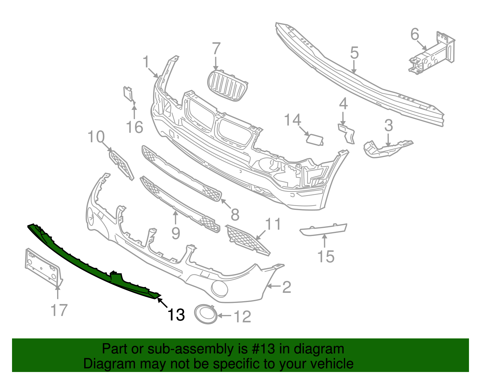 51113423786 - 2007-2010 BMW X3 Bottom Panel (51-11-3-423-786) | BMW of ...