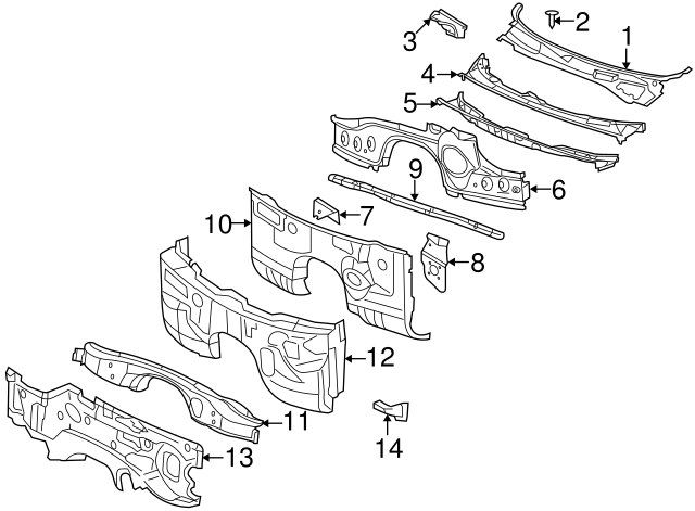 2008-2021 Dodge Challenger Cowl Top Panel 5028757AH | TascaParts.com