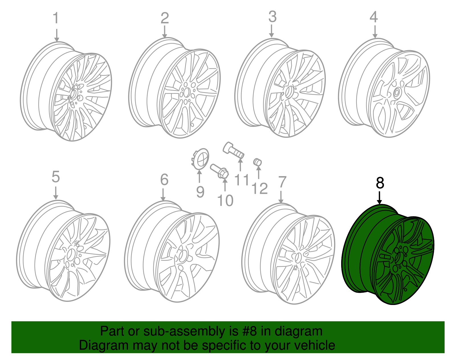 Genuine BMW 36-11-7-842-650 | 18" Style 350 M Double Spoke Light Alloy ...