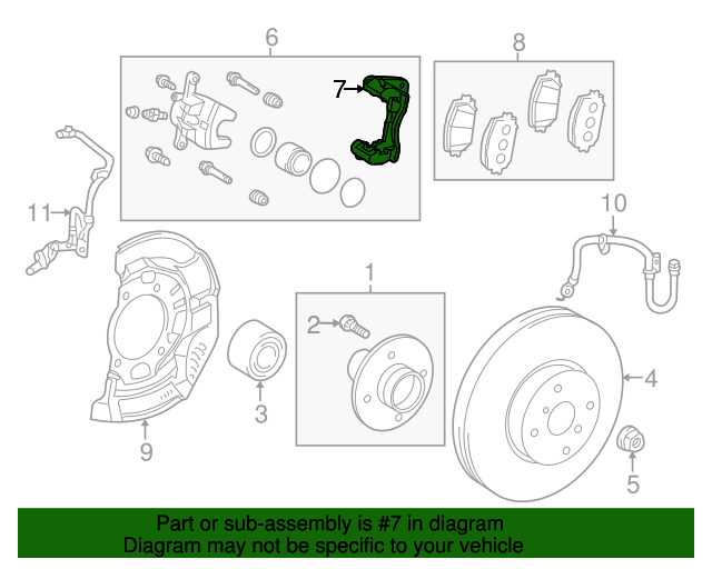 47721-52191 - Caliper Mount - 2007-2019 Toyota | OEM Genuine Toyota Parts
