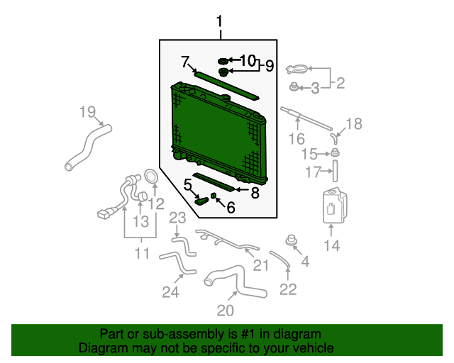 2006-2008 Honda Pilot Radiator Assembly 19010-PVJ-A52 | Honda Factory Parts