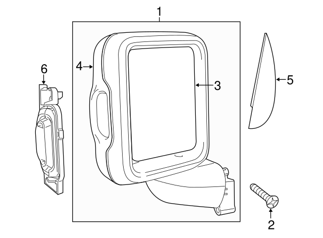 2018-2023 Jeep Power Mirror 68281893af | TascaParts.com