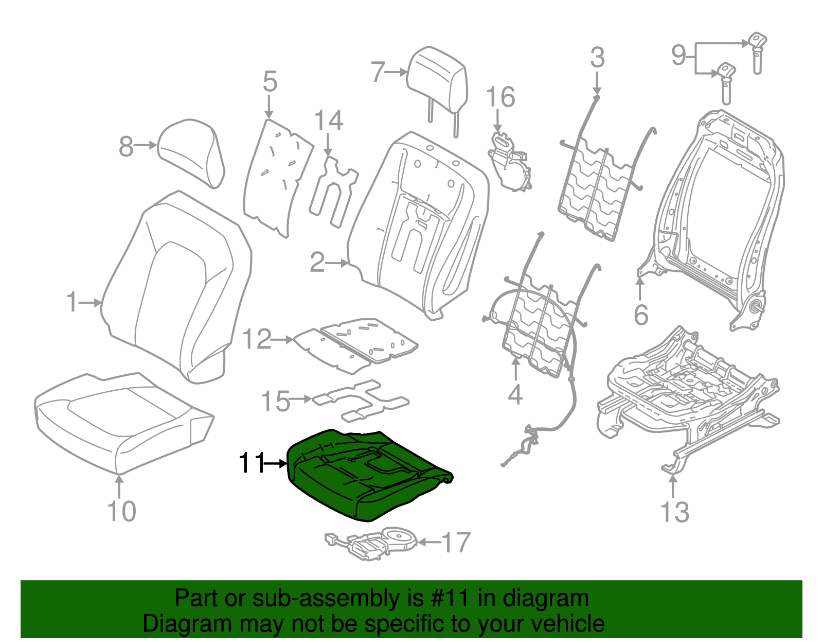 2015-2019 Ford Seat Cushion Pad FL3Z-1663223-D | OEM Parts Online