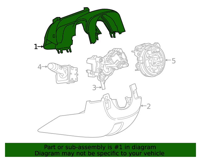84748143 - Instrument Panel Steering Column Upper Trim Cover 2019-2023 ...